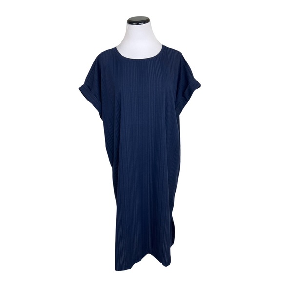 LuLaRoe | Dresses | Nwt Lularoe Chelsea Ribbed T Shirt Dress Navy Blue ...